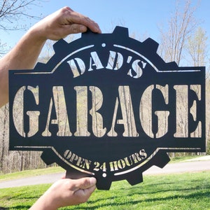 Dads Garage Sign - Garage Metal Sign - Custom Garage Sign - Garage Sign ...