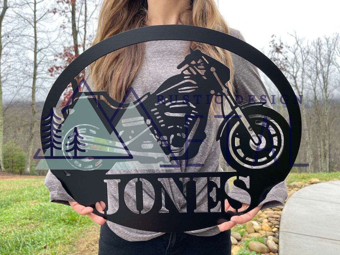 Family Name Sign - Motorcycle Metal Sign - Custom Motorcycle Name Sign ...