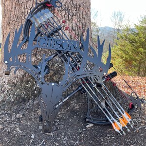 Bowhanger Name Sign - Metal Sign - Custom Bowhanger Name Sign - Deer ...