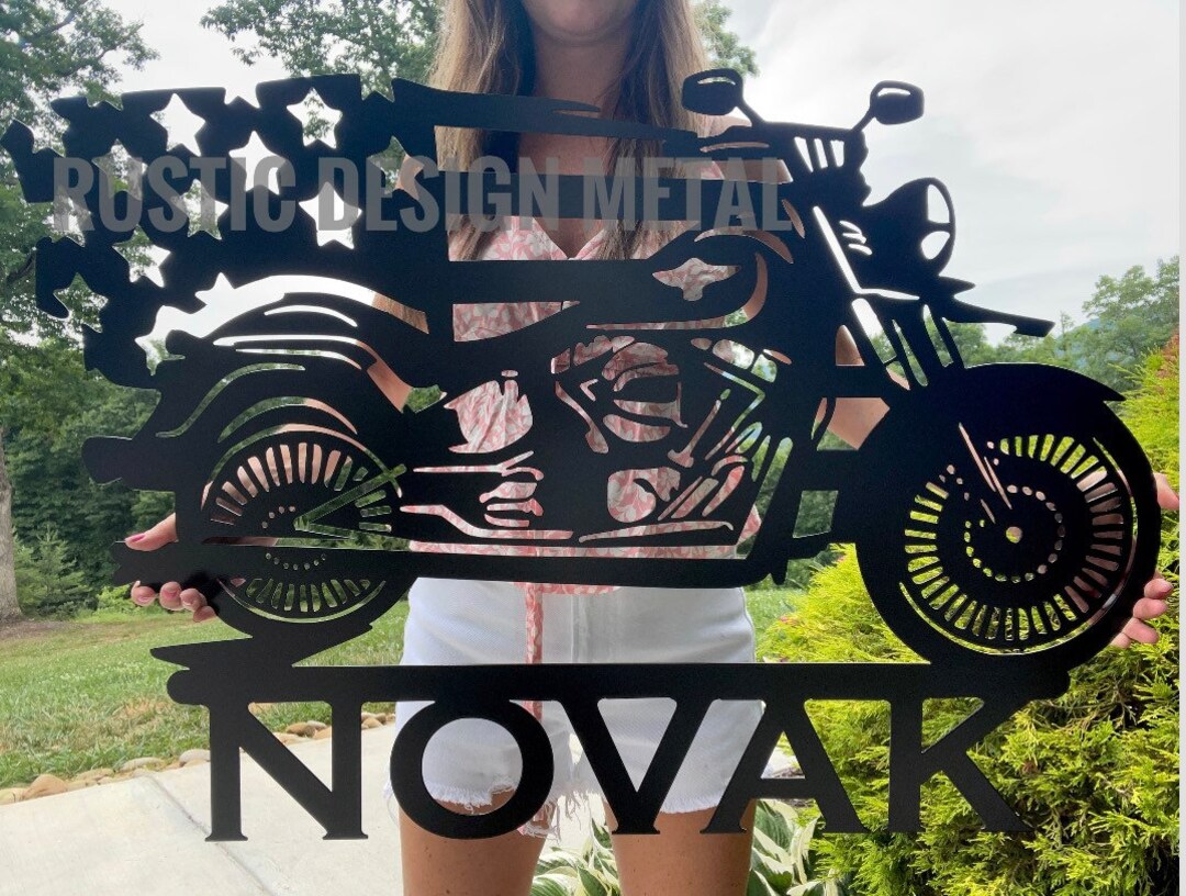 Family Name Sign - Motorcycle Metal Sign - Custom Motorcycle Name Sign ...