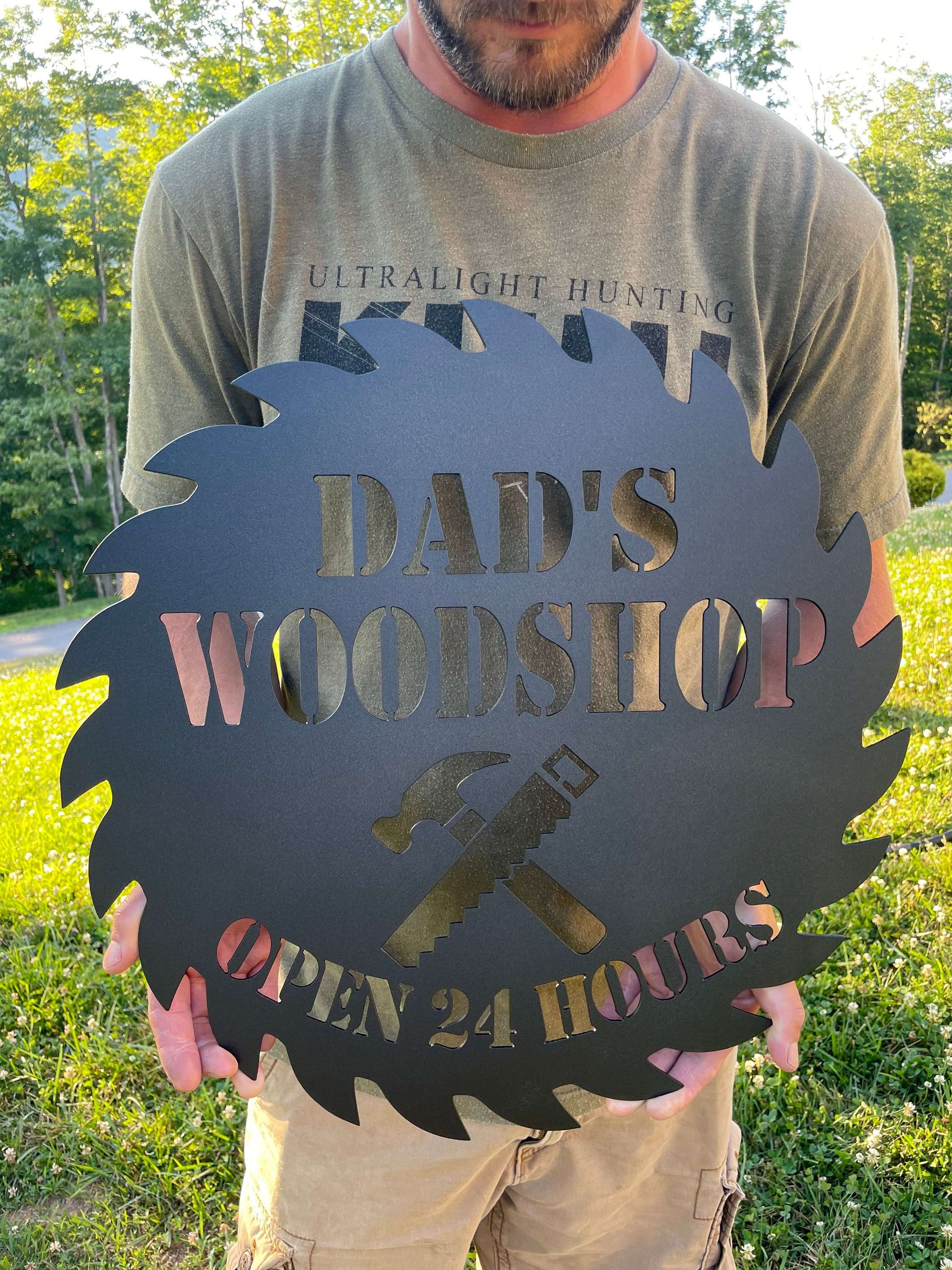 Dads Woodshop Sign Woodshop Metal Sign Custom Woodshop | Etsy
