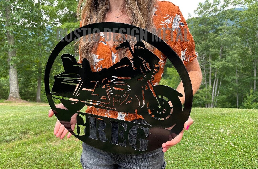 Family Name Sign - Motorcycle Metal Sign - Custom Motorcycle Name Sign ...