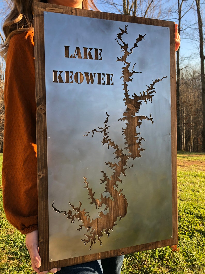 Lake Keowee Sign - Lake Sign - Keowee Sign - Metal Lake Sign - Lake ...