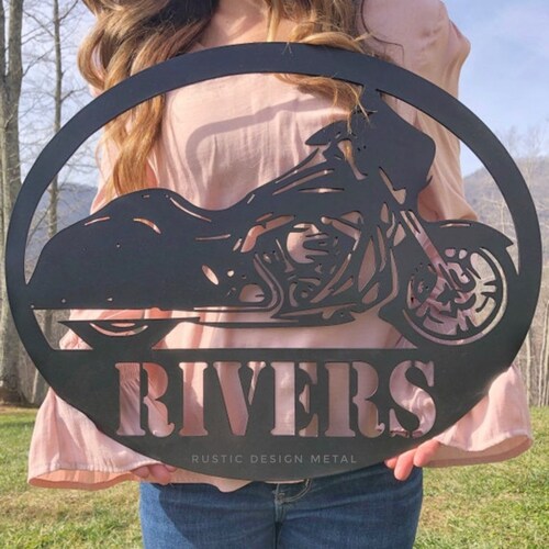 Family Name Sign Motorcycle Metal Sign Custom Motorcycle - Etsy