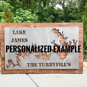 Lake Keowee Sign - Lake Sign - Keowee Sign - Metal Lake Sign - Lake ...
