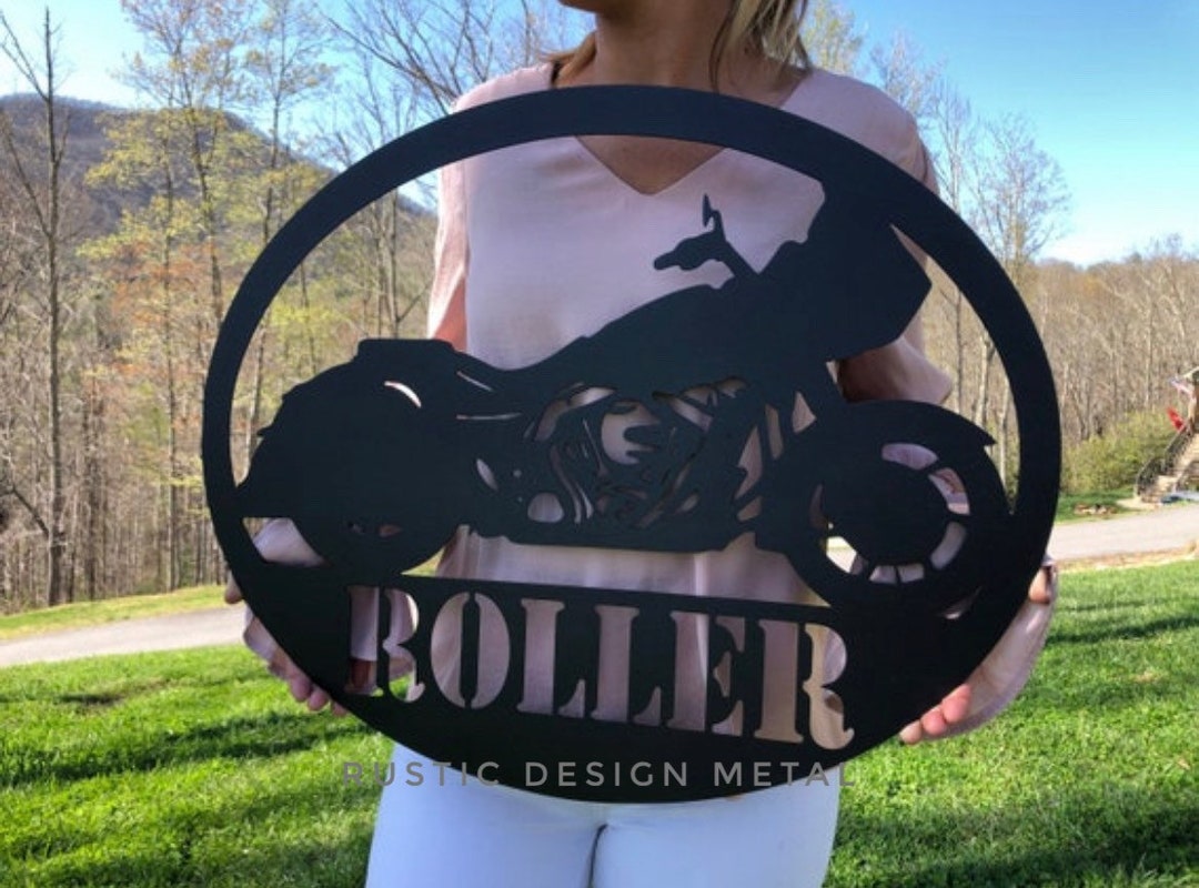 Family Name Sign - Motorcycle Metal Sign - Custom Motorcycle Name Sign ...