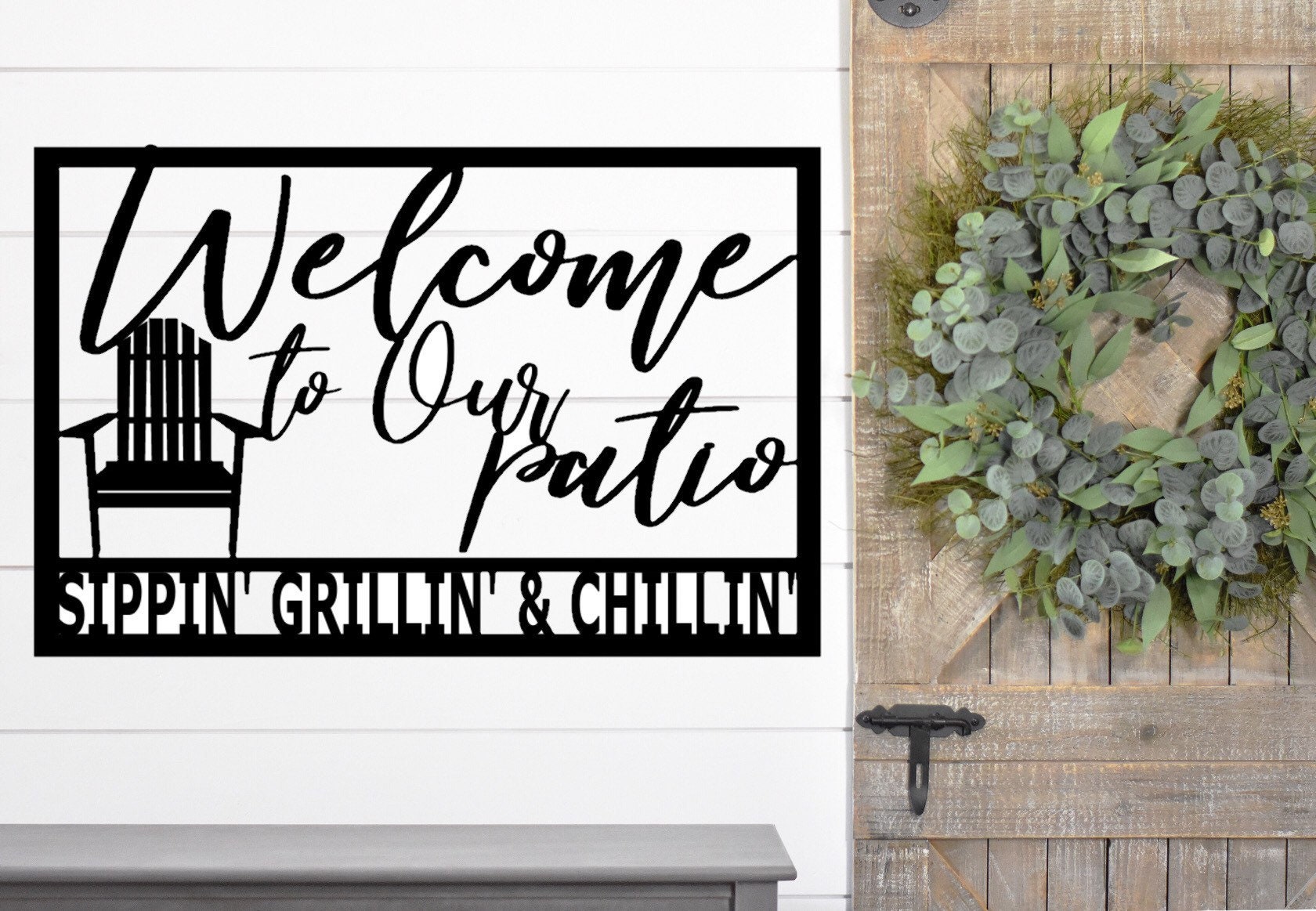 Welcome Patio Sign - Patio Sign - Welcome to Our Patio Sign - Metal ...