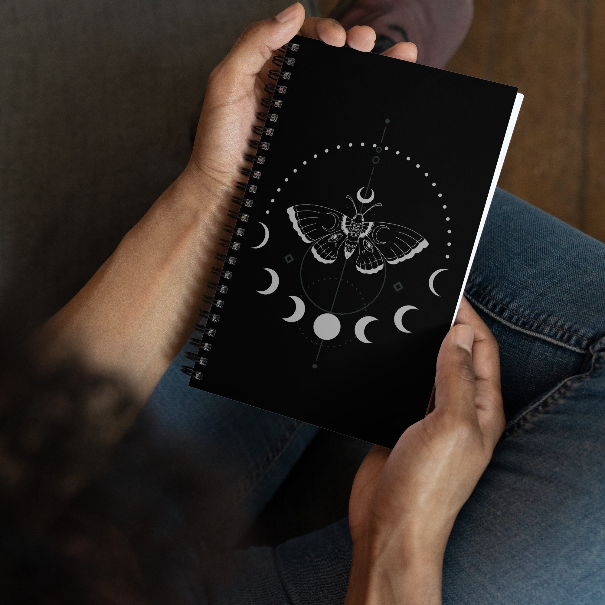 Lunar Moth Notebook Spiral Bound Dotted Page - Etsy