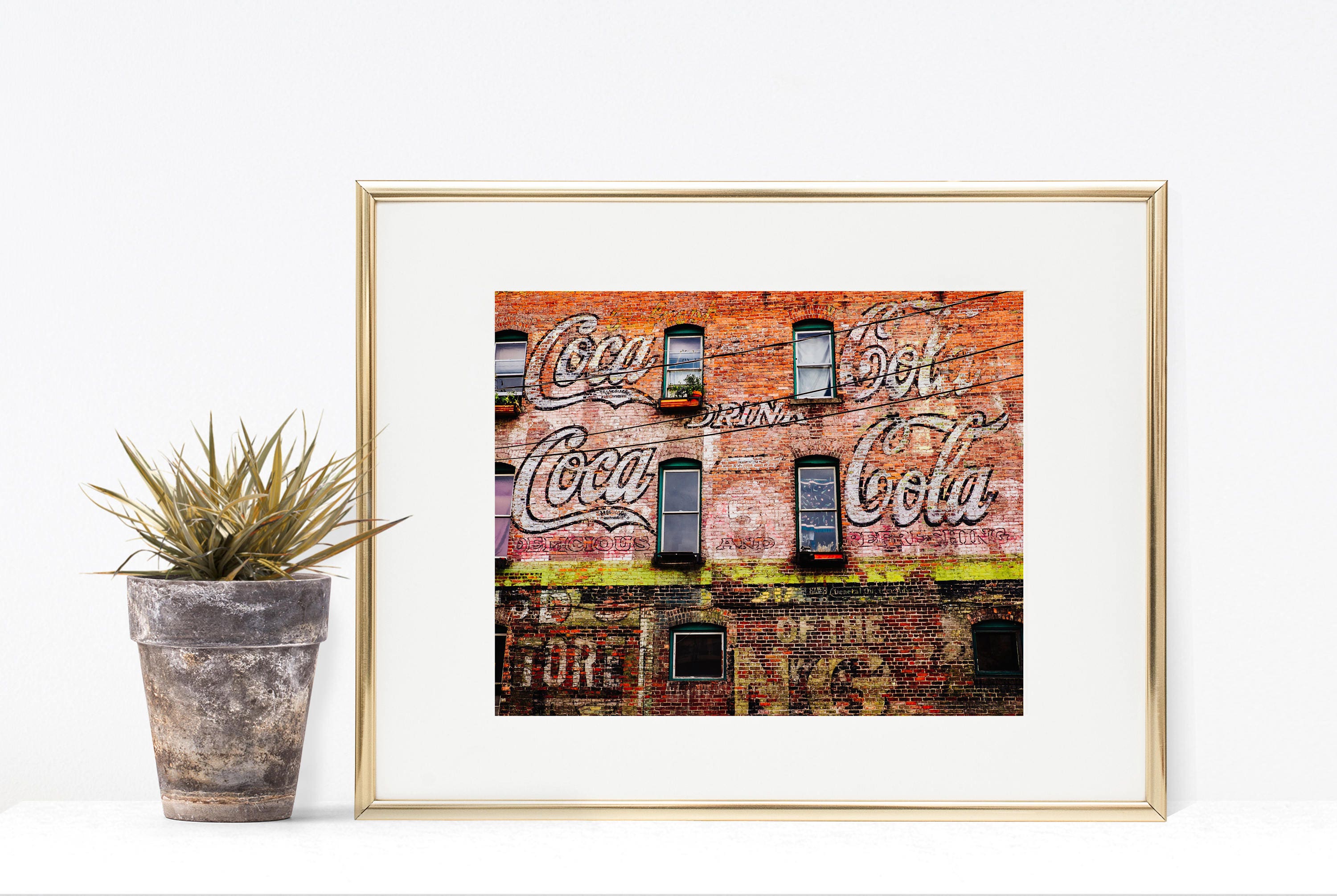 Urban Print, Urban Wall Art, Coca Cola, Red, Old Vintage Sign, Vintage ...