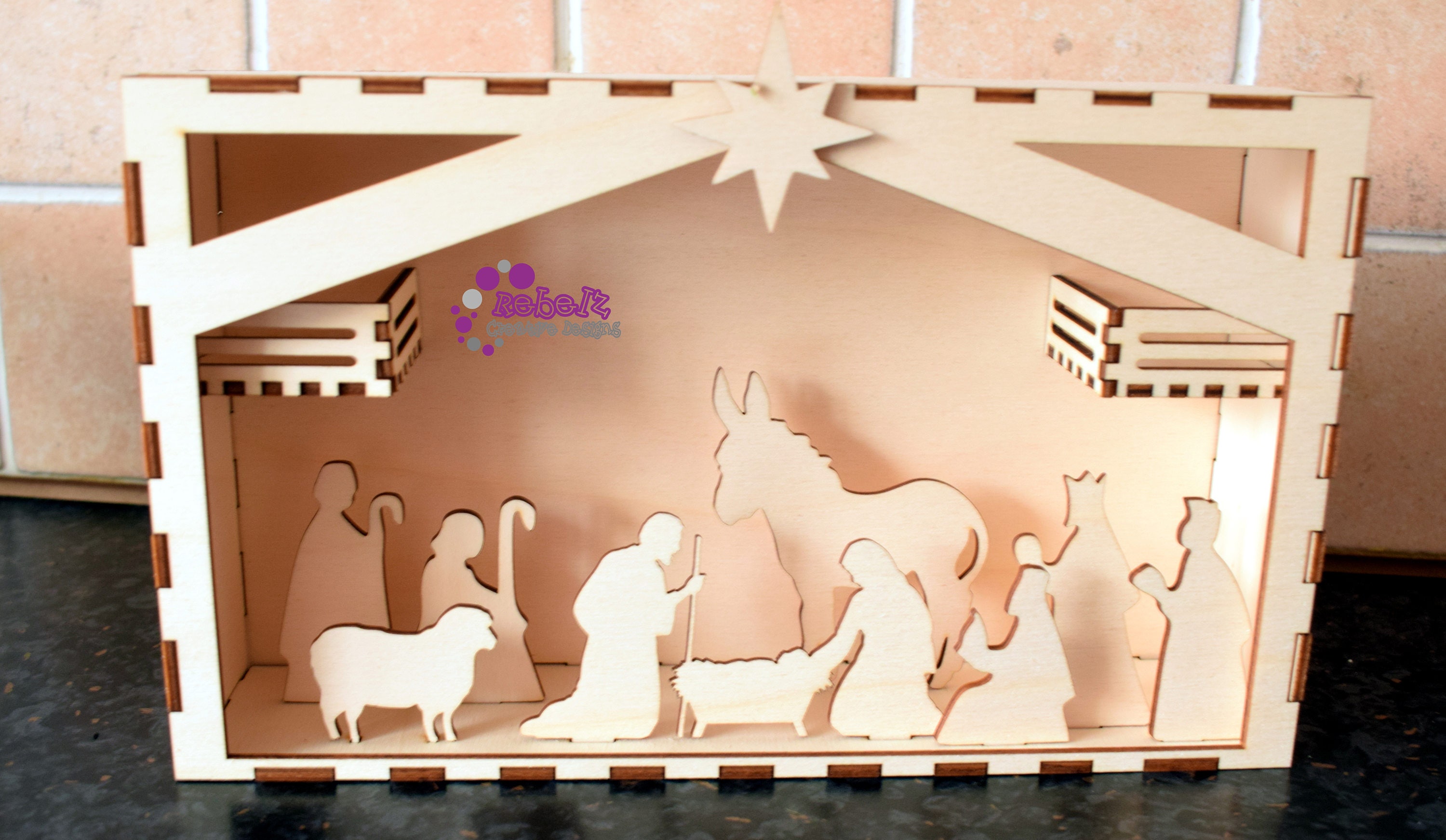 Laser Cut Wooden Nativity Scene Model Kit | Etsy