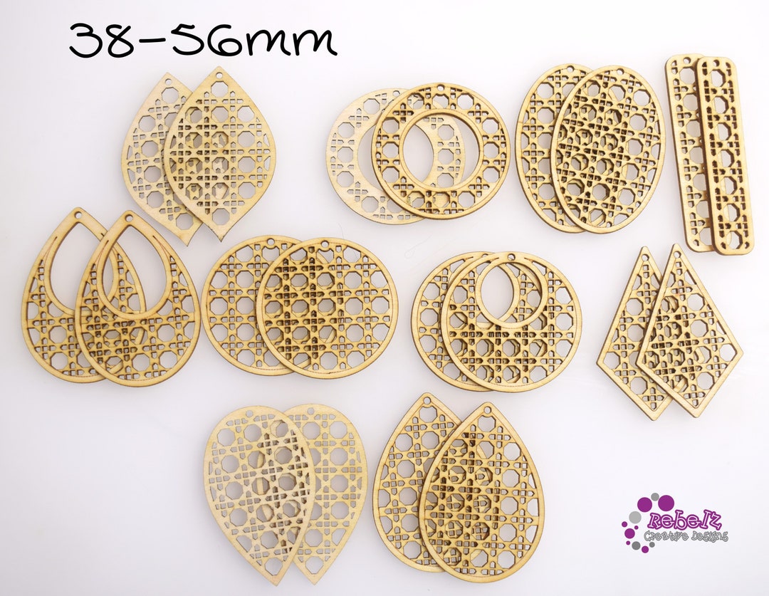Laser Cut Rattan Design Jewellery Components - Etsy