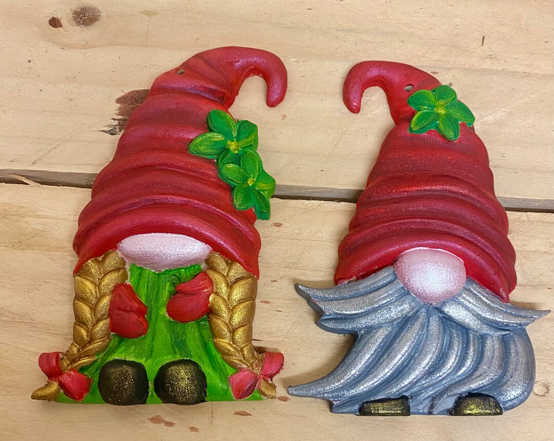 CNC 2d Christmas Gnomes, Painted or Unfinished. Solid Beech Wood. - Etsy