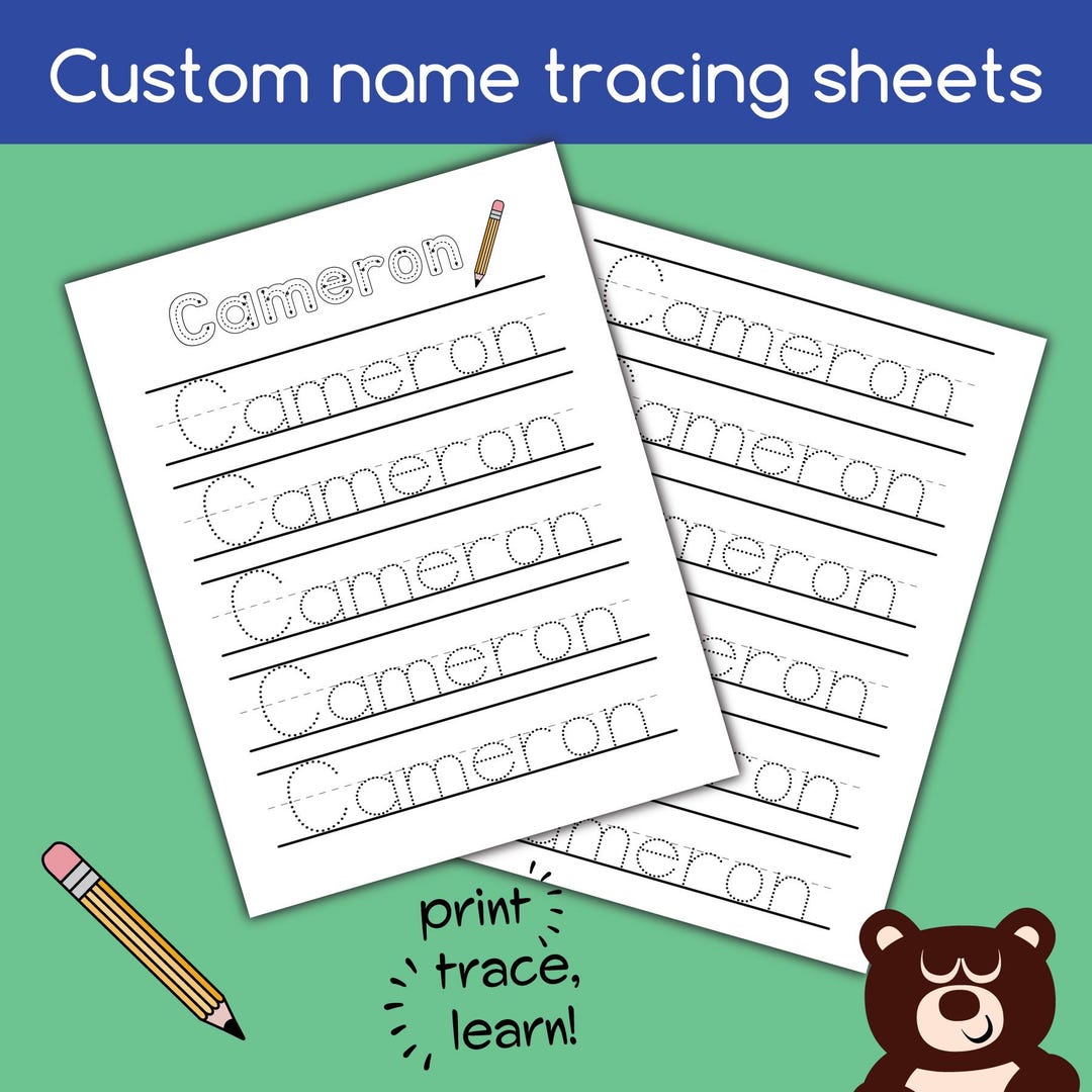 Personalized Name Tracing Worksheet: Preschool Handwriting Practice ...