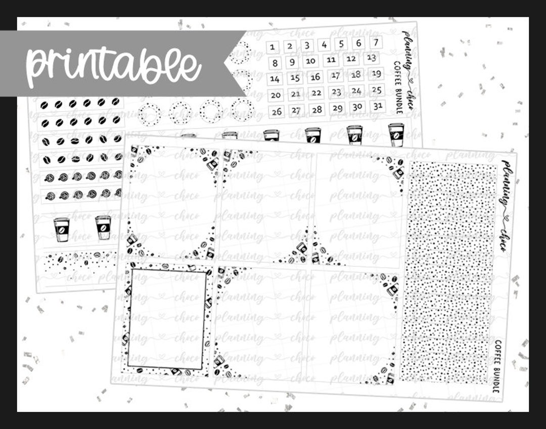 Coffee / Printable Foil Bundle / Foil Ready / Printable Planner ...