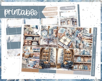 Autumn Library / Weekly Kit / Printable Planner Stickers / Erincondren ...