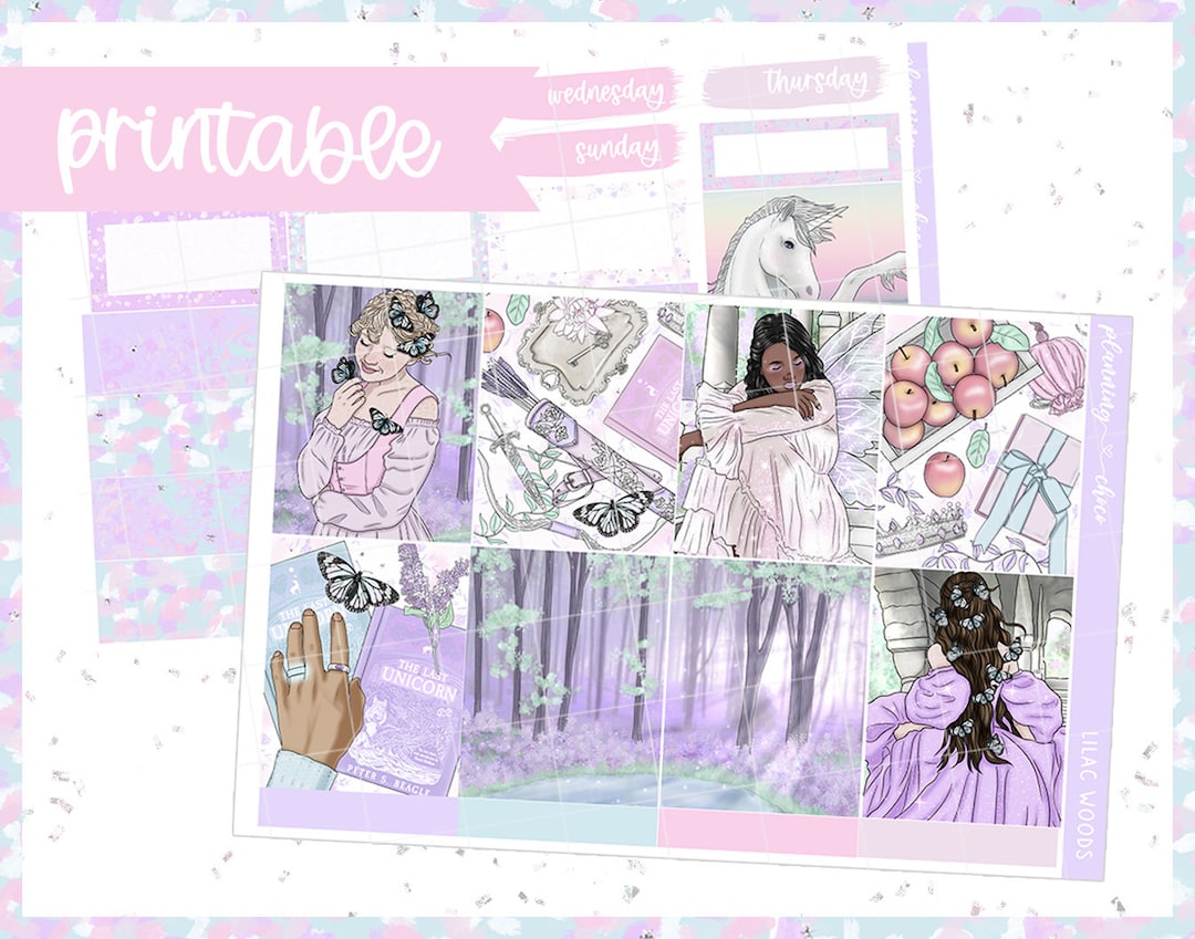 Lilac Woods / Weekly Kit / Printable Planner Stickers / Erincondren ...