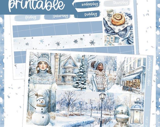 First Snow / Weekly Kit / Printable Planner Stickers / Erincondren ...