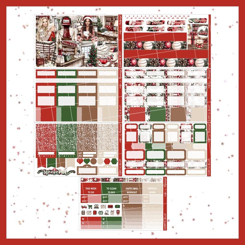 Letter to Santa Weekly Kit : Printable Planner Stickers (PDF, PNG ...