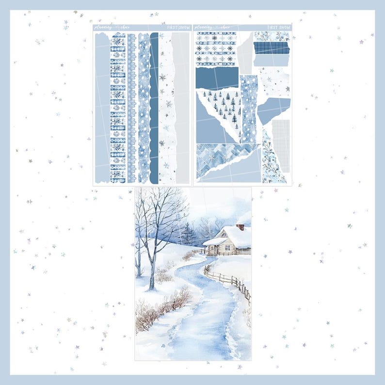 First Snow Journaling Kit: Printable Planner Stickers (PDF, PNG ...