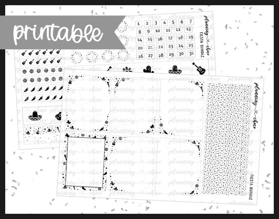 Fiesta / Printable Foil Bundle / Foil Ready / Printable Planner ...