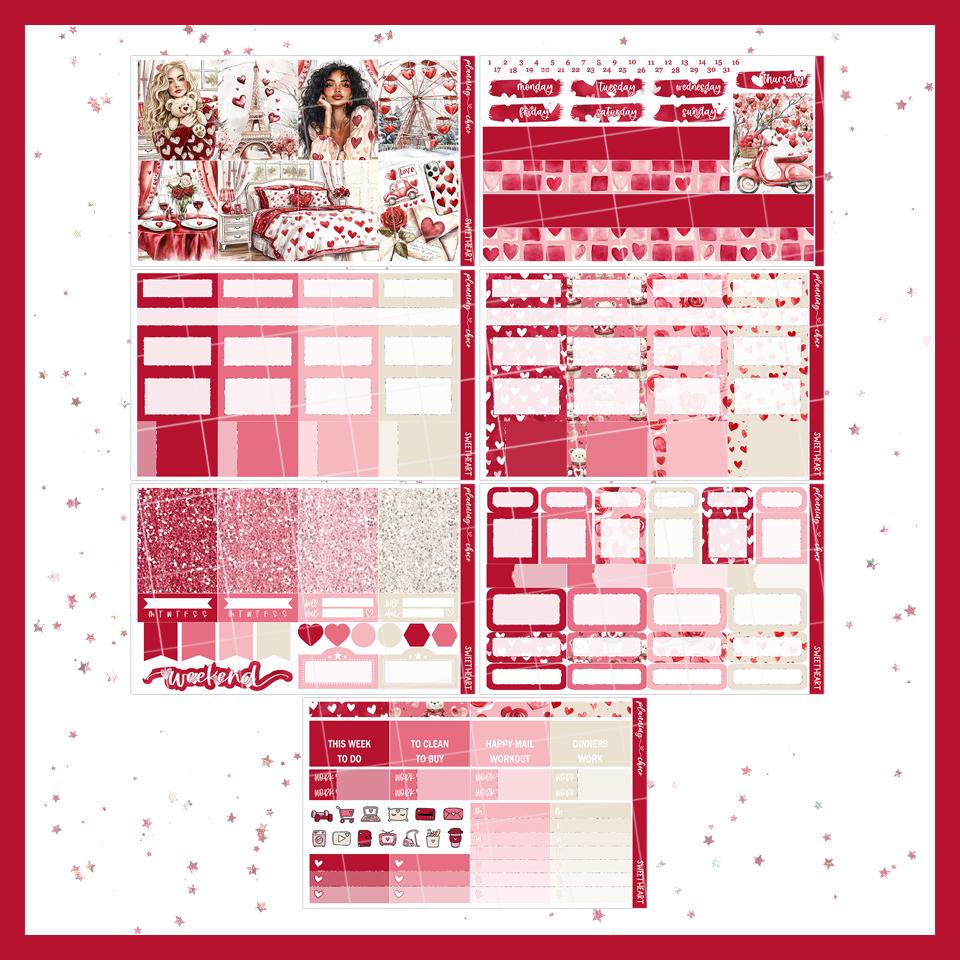 Sweetheart Weekly Kit : Printable Planner Stickers (PDF, PNG ...
