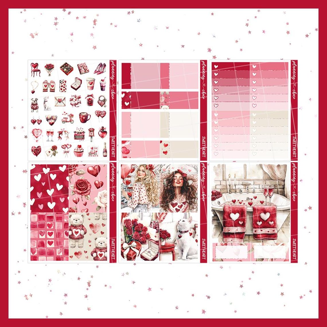 Sweetheart Weekly Kit : Printable Planner Stickers (PDF, PNG ...