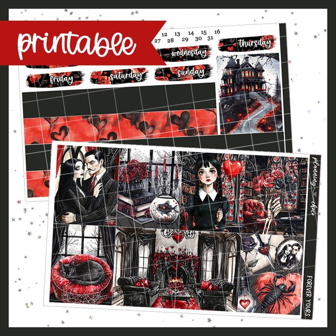 Forever Yours Weekly Kit : Printable Planner Stickers (PDF, PNG ...