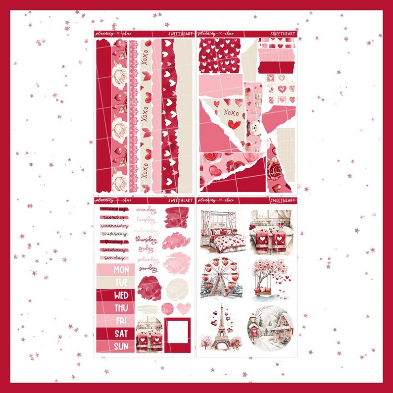 Sweetheart Journaling Kit: Printable Planner Stickers (PDF, PNG ...
