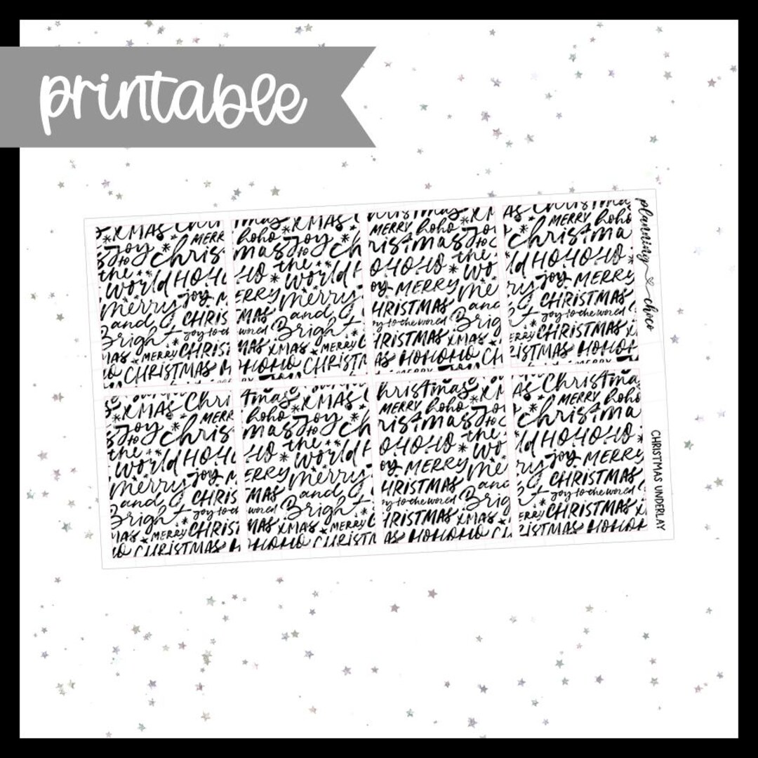 Christmas / Printable Foil Underlay / Foil Ready / Printable Planner ...