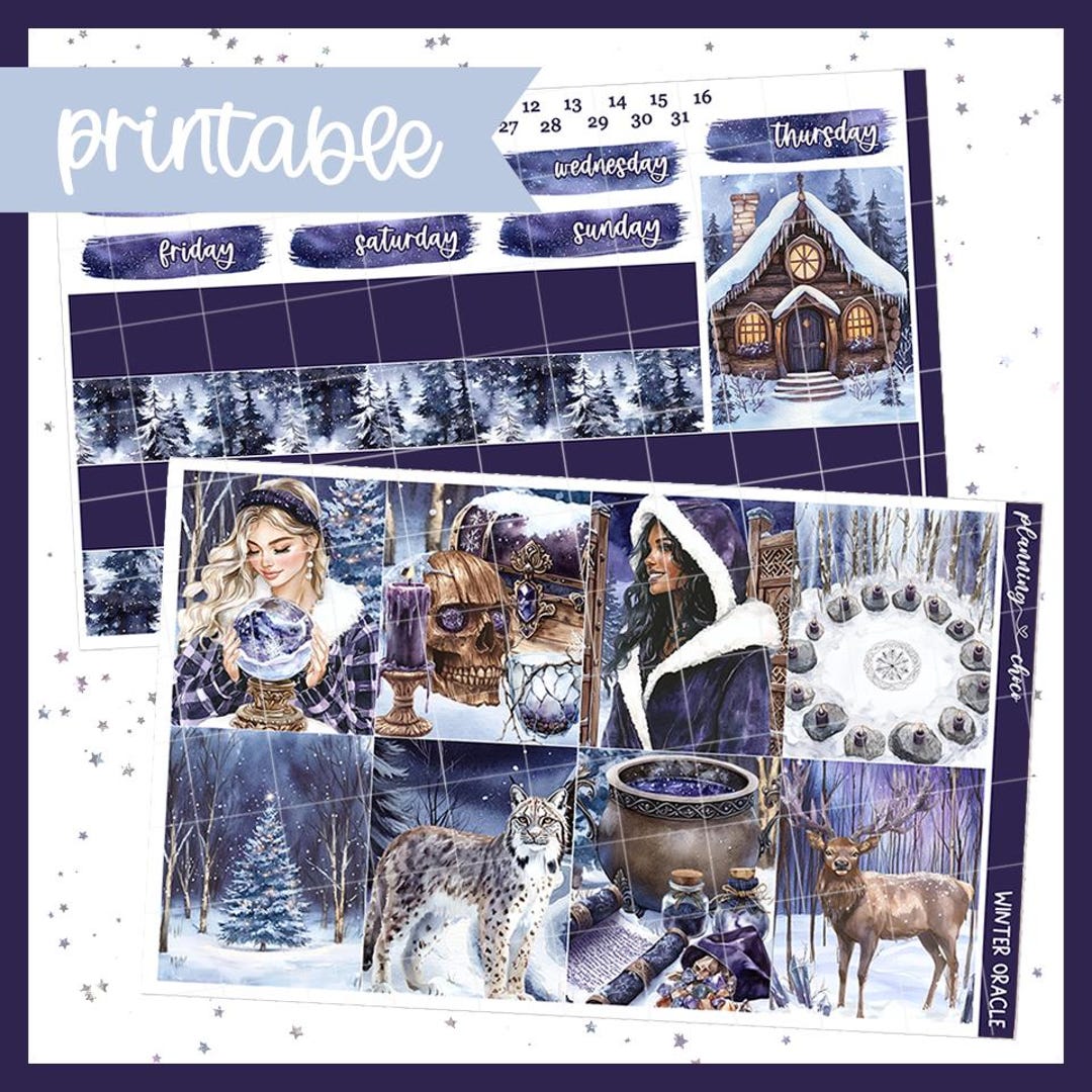 Winter Oracle Weekly Kit : Printable Planner Stickers (PDF, PNG ...