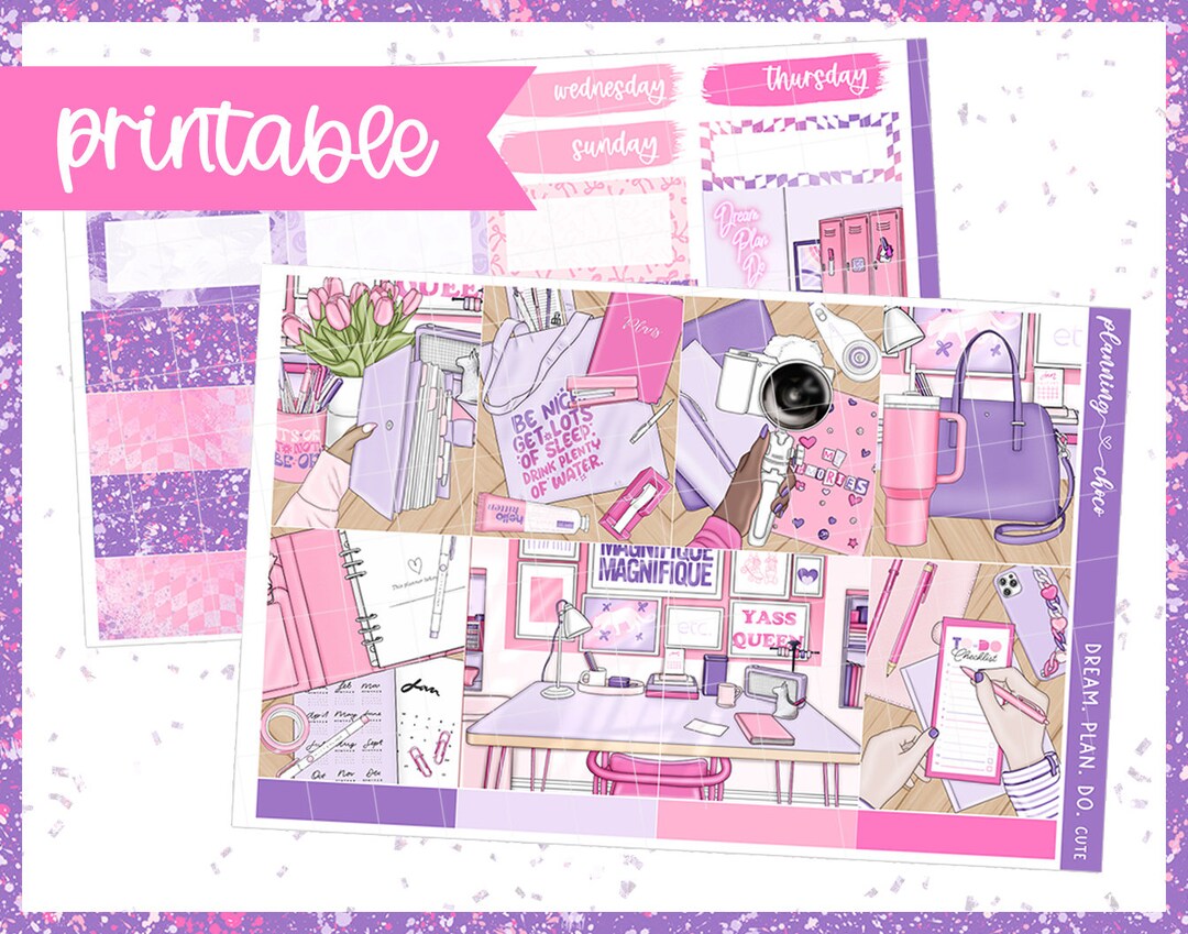 Dream Plan Do Cute / Weekly Kit / Printable Planner Stickers ...