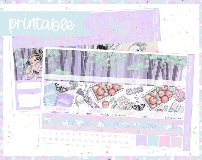 Lilac Woods / Monthly Kit / Printable Planner Stickers / - Etsy