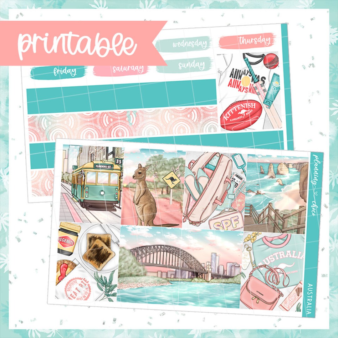 Australia / Weekly Kit / Printable Planner Stickers / Erincondren ...