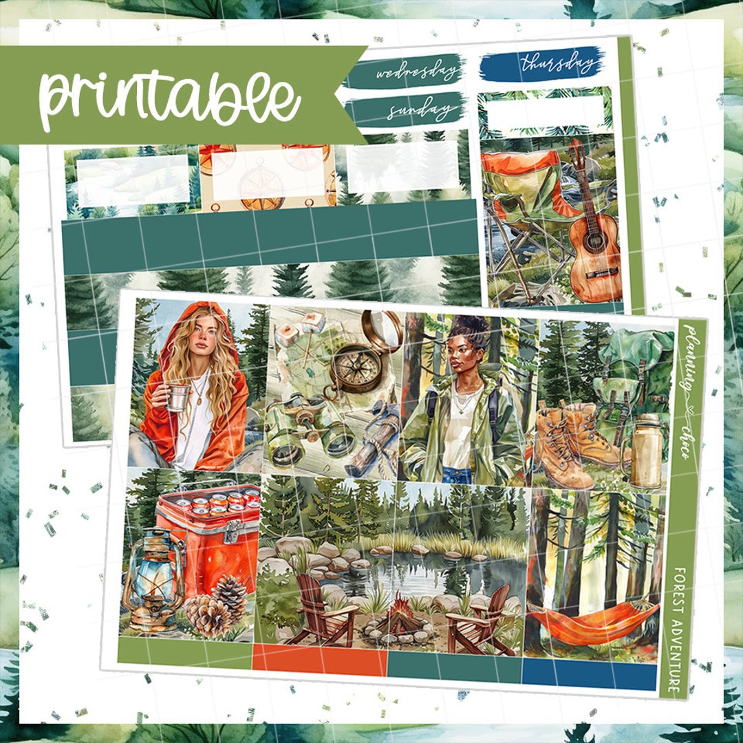 Forest Adventure / Weekly Kit / Printable Planner Stickers ...
