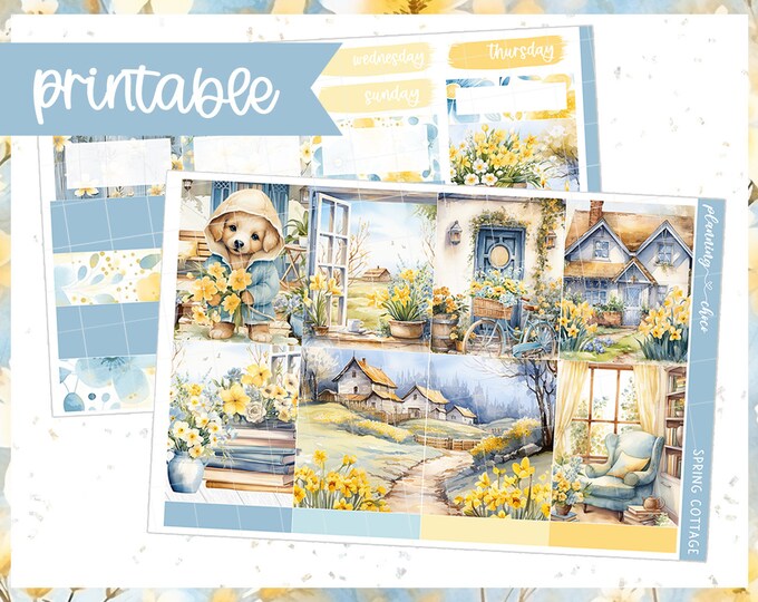 Spring Cottage Weekly Kit : Printable Planner Stickers (PDF, PNG ...