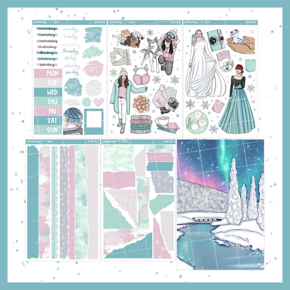 Aurora Journaling Kit: Printable Planner Stickers (PDF, PNG, Silhouette ...