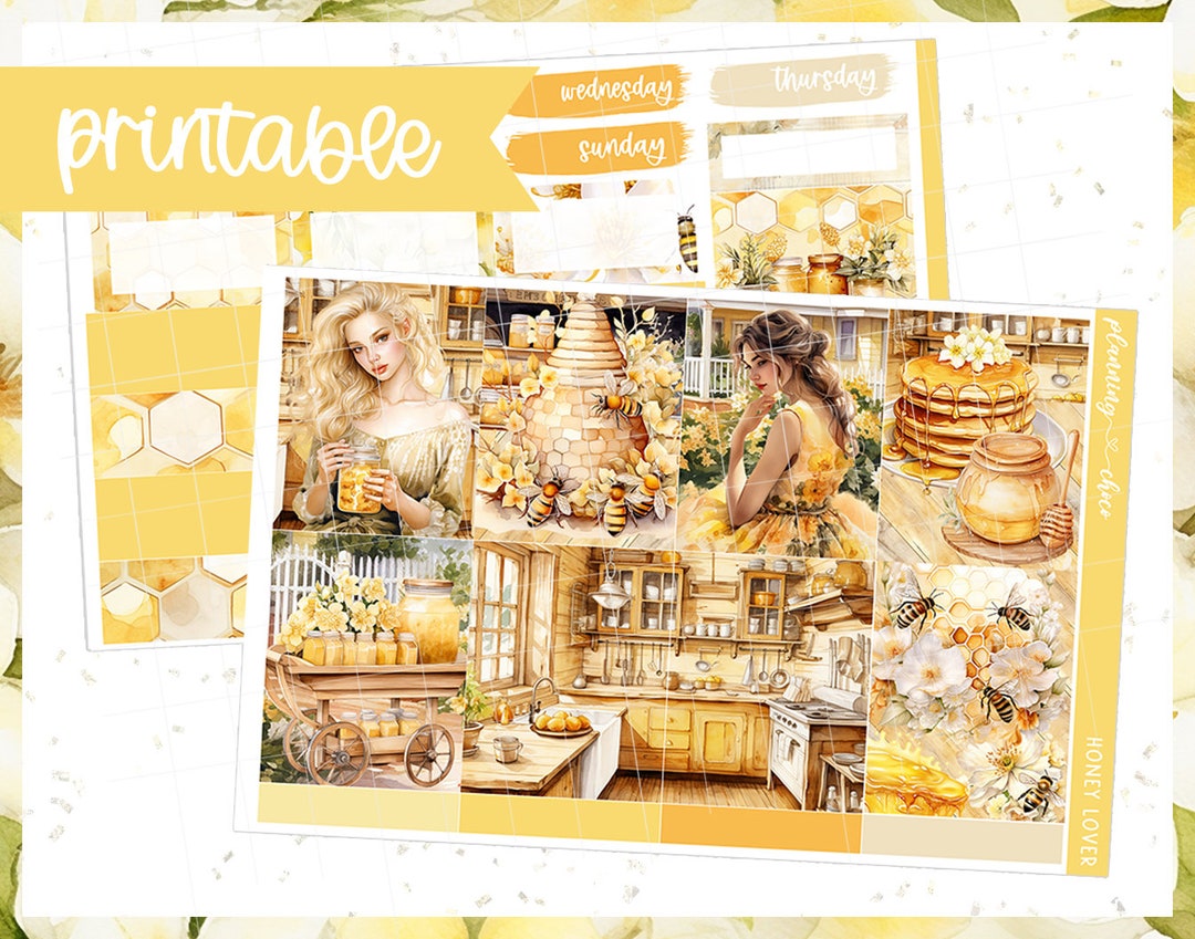 Honey Lover / Weekly Kit / Printable Planner Stickers / Erincondren ...