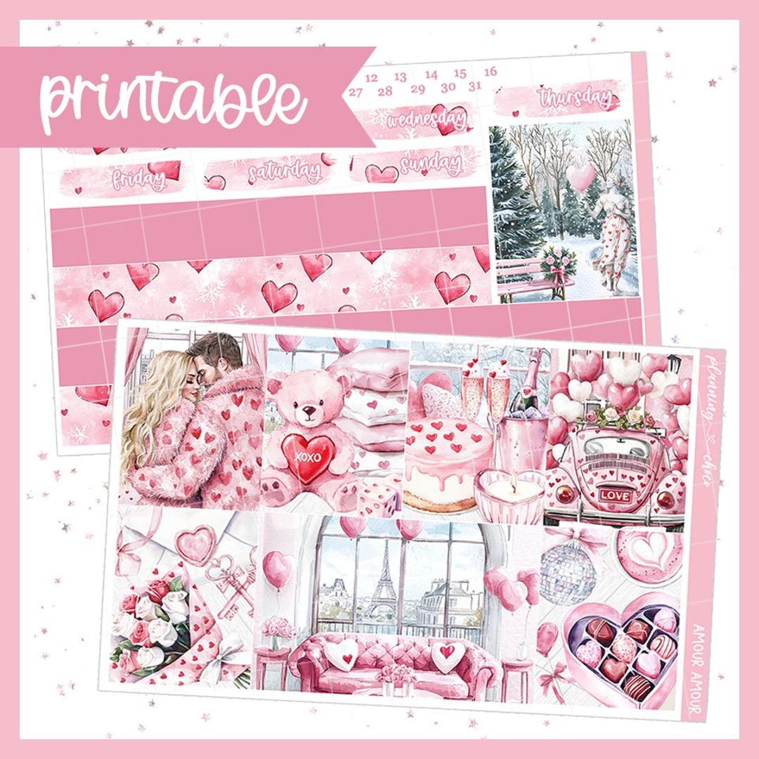Amour Amour / Weekly Kit / Printable Planner Stickers / Erincondren ...