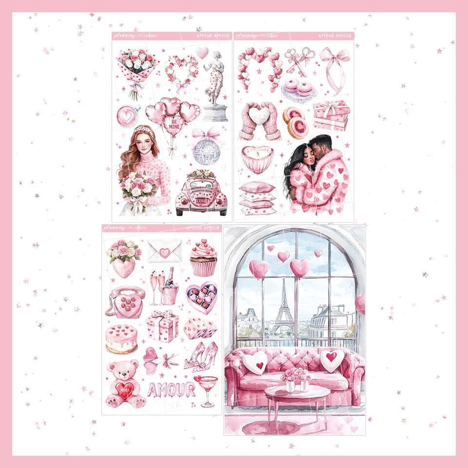 Amour Amour Journaling Kit: Printable Planner Stickers (PDF, PNG ...