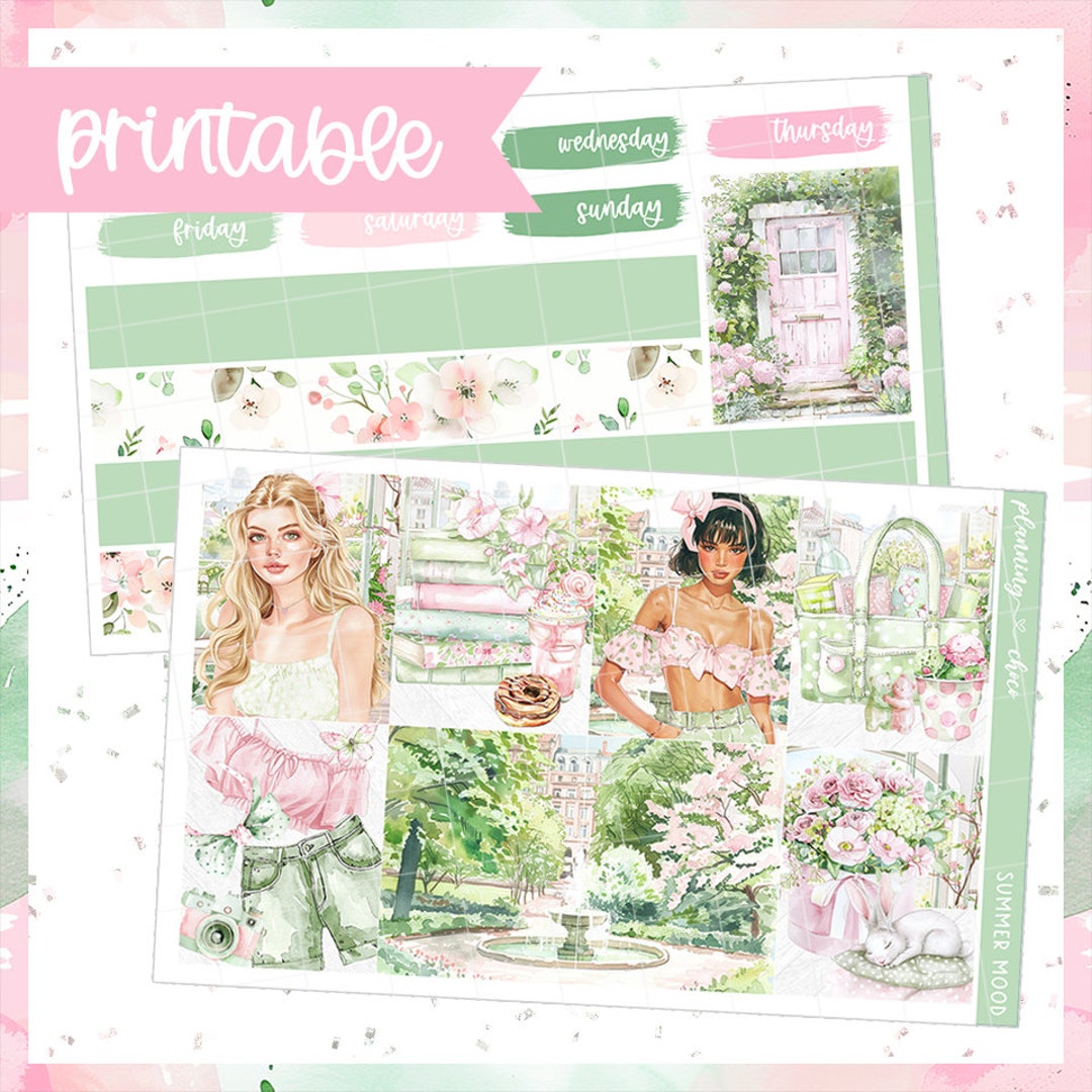 Summer Mood / Weekly Kit / Printable Planner Stickers / Erincondren ...