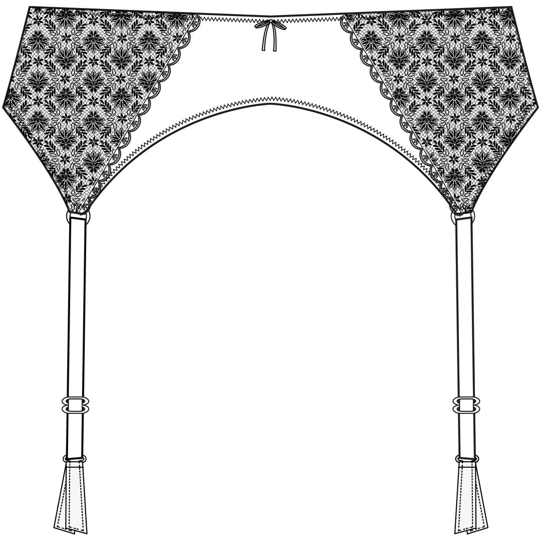 Four Strap Suspender Technical Drawing Download Ai File - Etsy