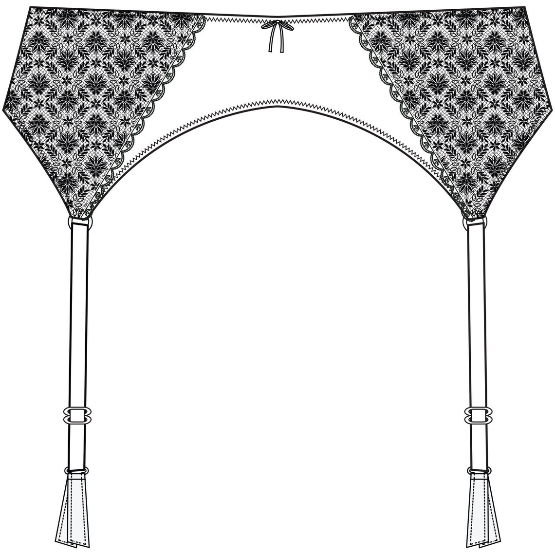 Four Strap Suspender Technical Drawing Download Ai File - Etsy