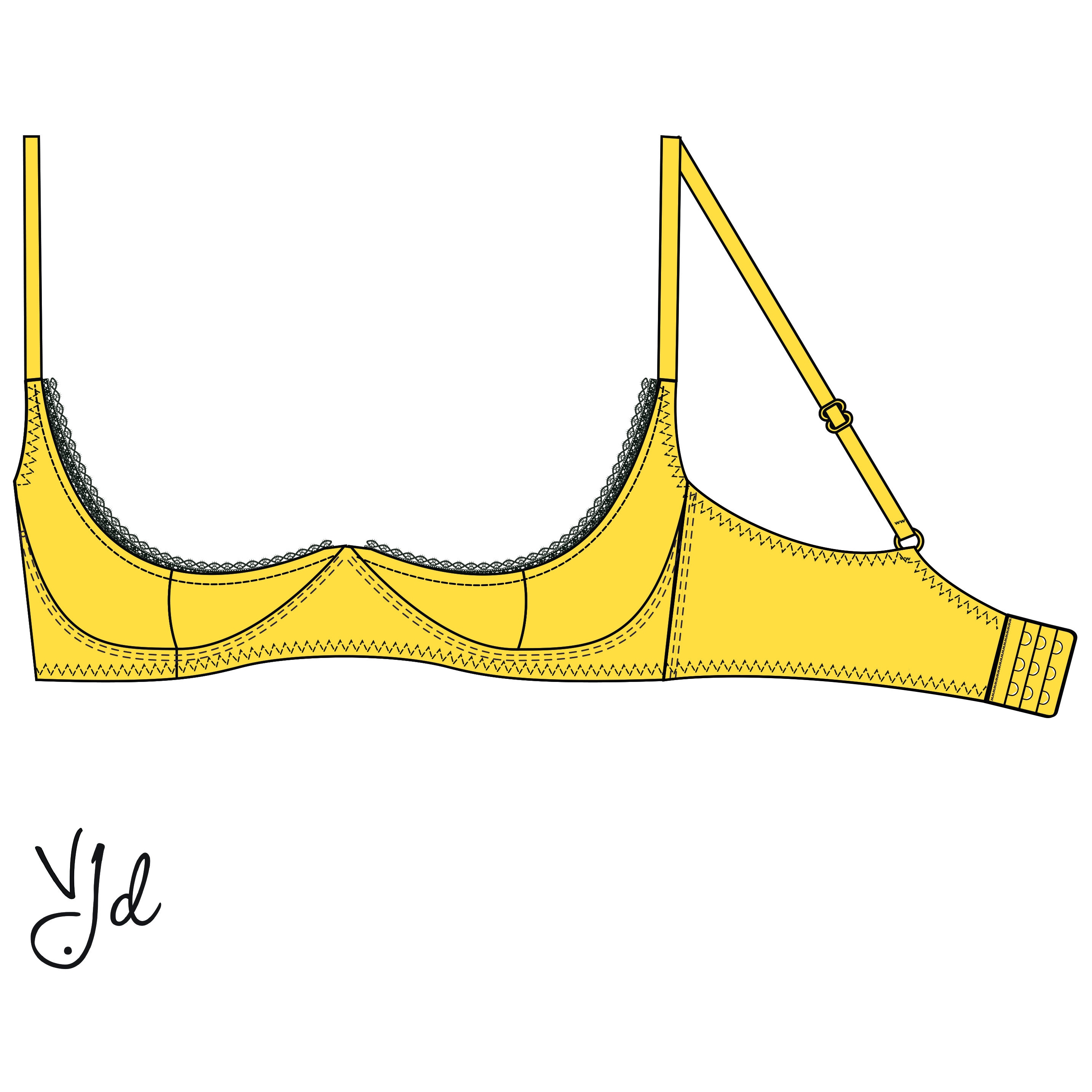Shelf Bra Technical Working Drawing in AI File - Etsy