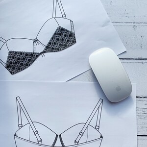 Balconette Bra Technical Drawing in AI File - Etsy