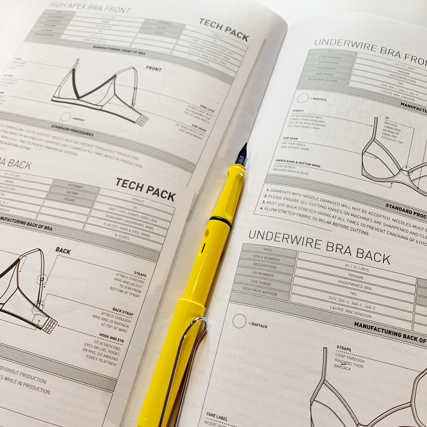 How to Write a Bra and Brief Tech Pack - Etsy
