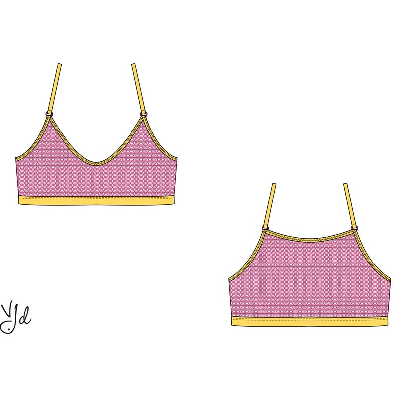 Crop Top Technical Drawing in AI File - Etsy