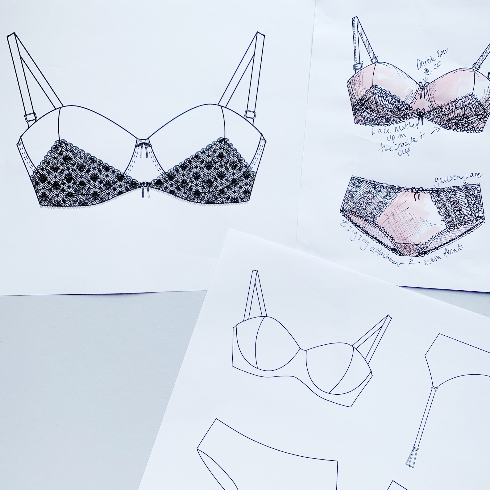 Balconette Bra Technical Drawing in AI File - Etsy