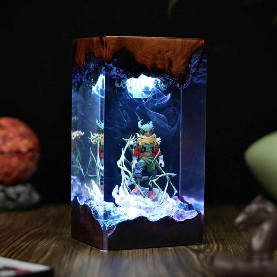 My Hero Academia Dark Deku Night Light – Handmade Anime Resin Lamp ...