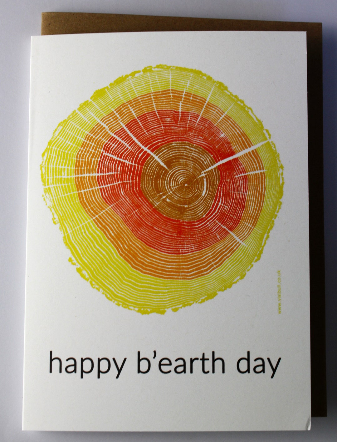 Tree Ring Print Birthday Card – Eco-friendly Ash Design - Etsy