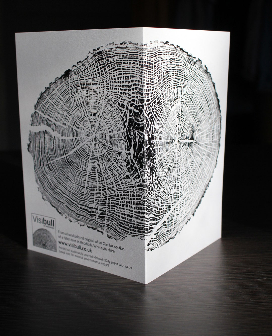 Art / Artist Greeting Card Oak Tree Ring Print Nature Design - Plain ...